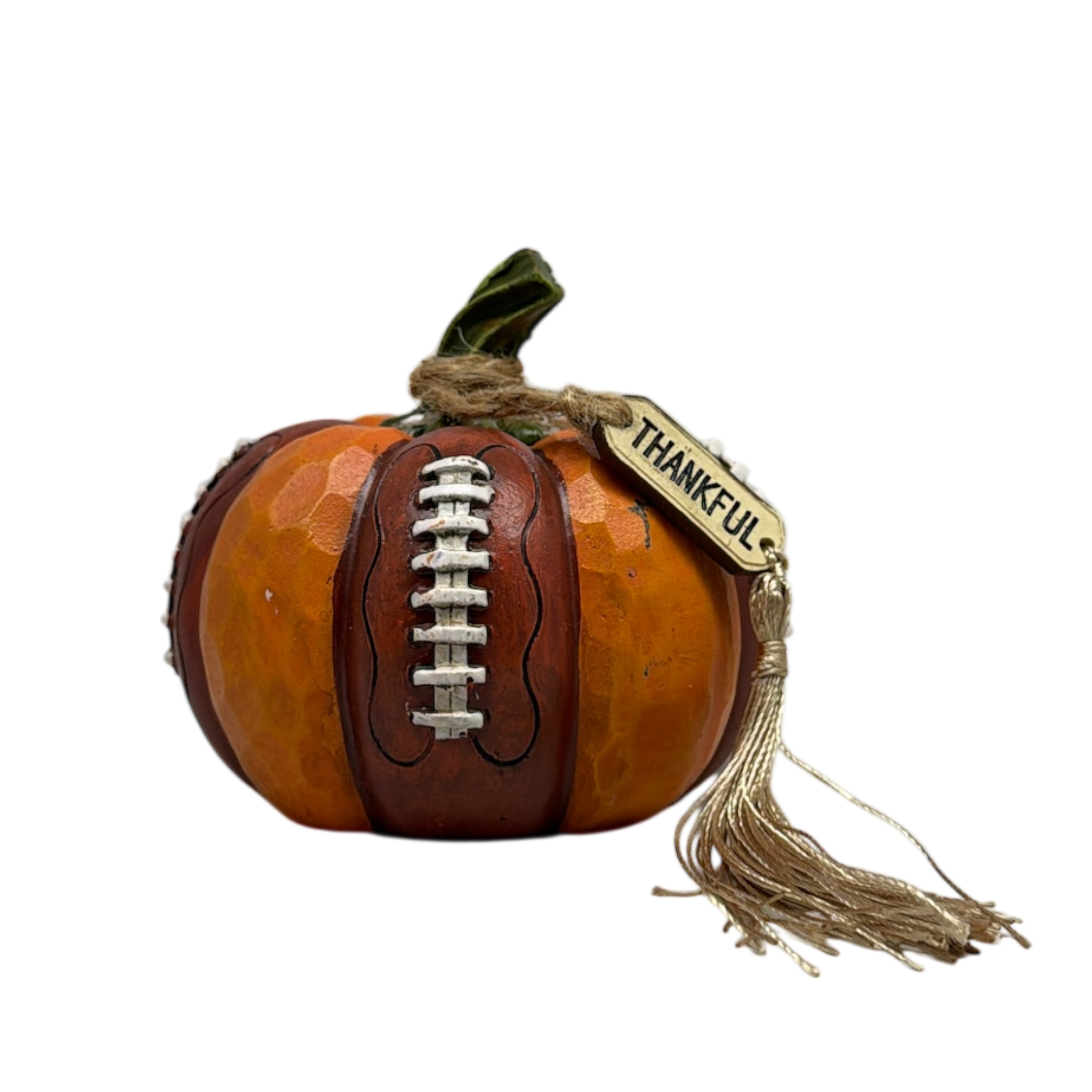 Football Harvest Pumpkin - Thankful Decoration – The Country Christmas Loft