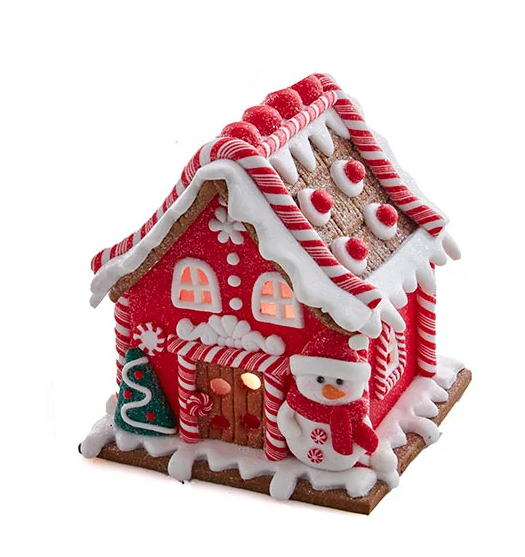 Lighted Gingerbread House - Snowman – The Country Christmas Loft