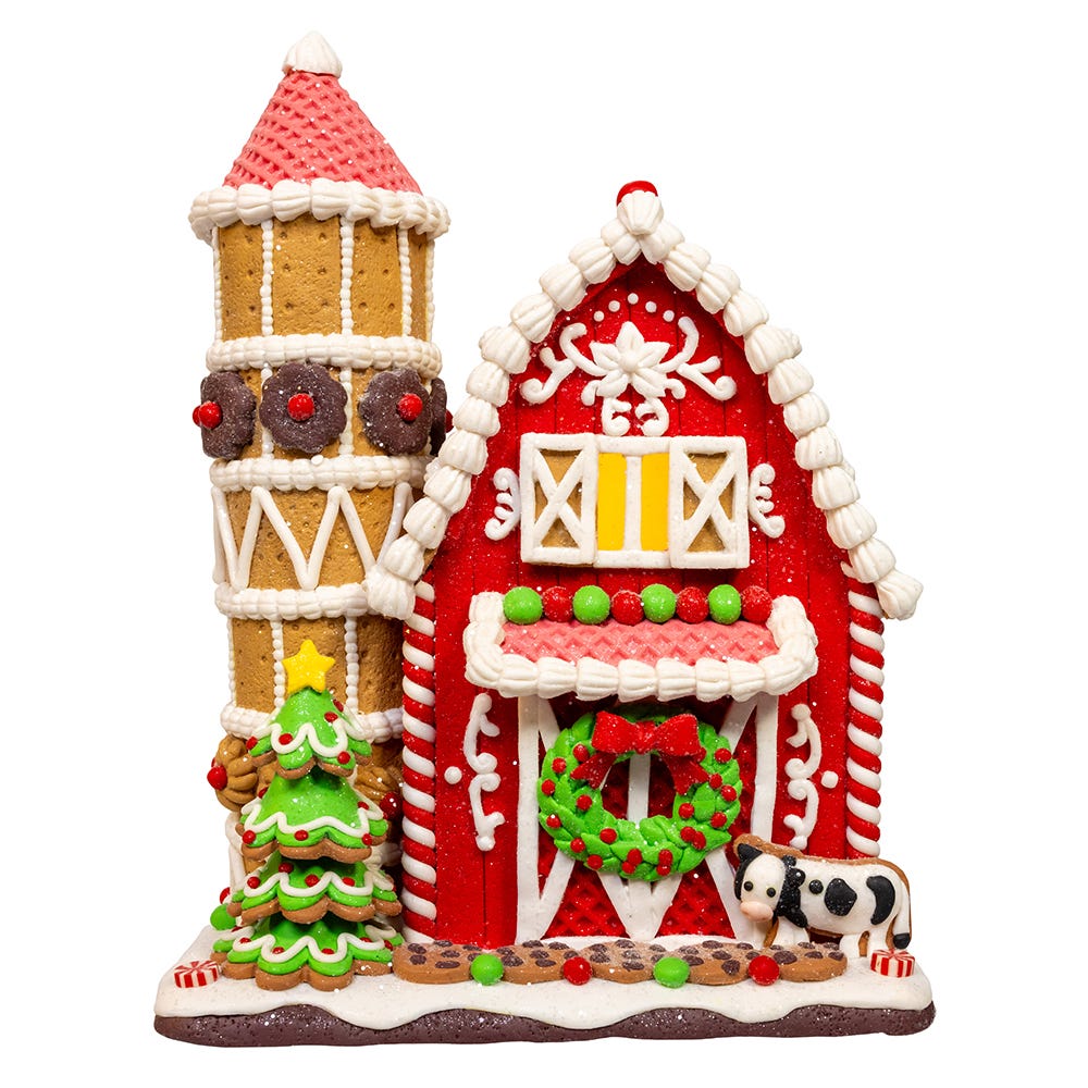 Lighted Gingerbread Barn and Silo - 12 Inches tall – The Country ...