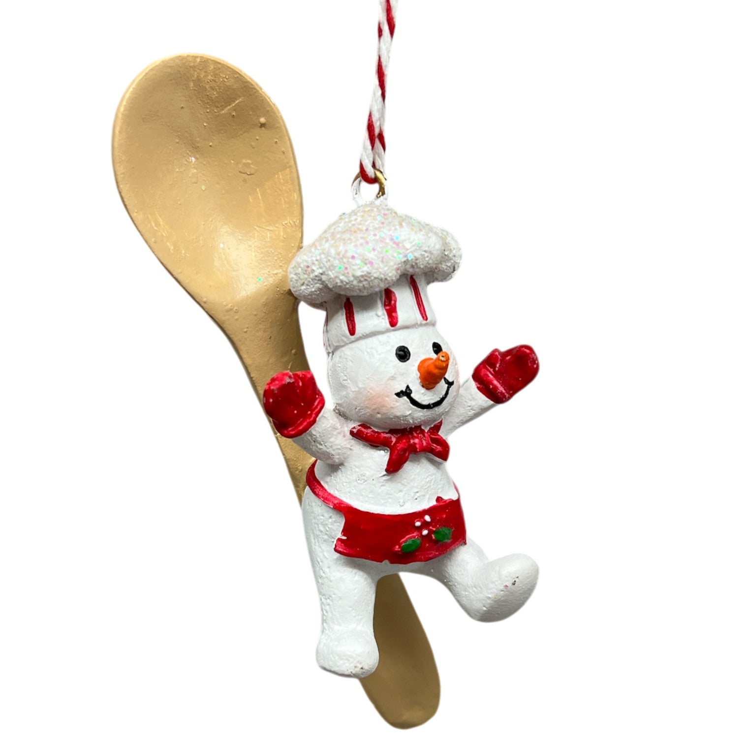 Resin Holiday Snowman Chef with Spoon Ornament – The Country Christmas Loft