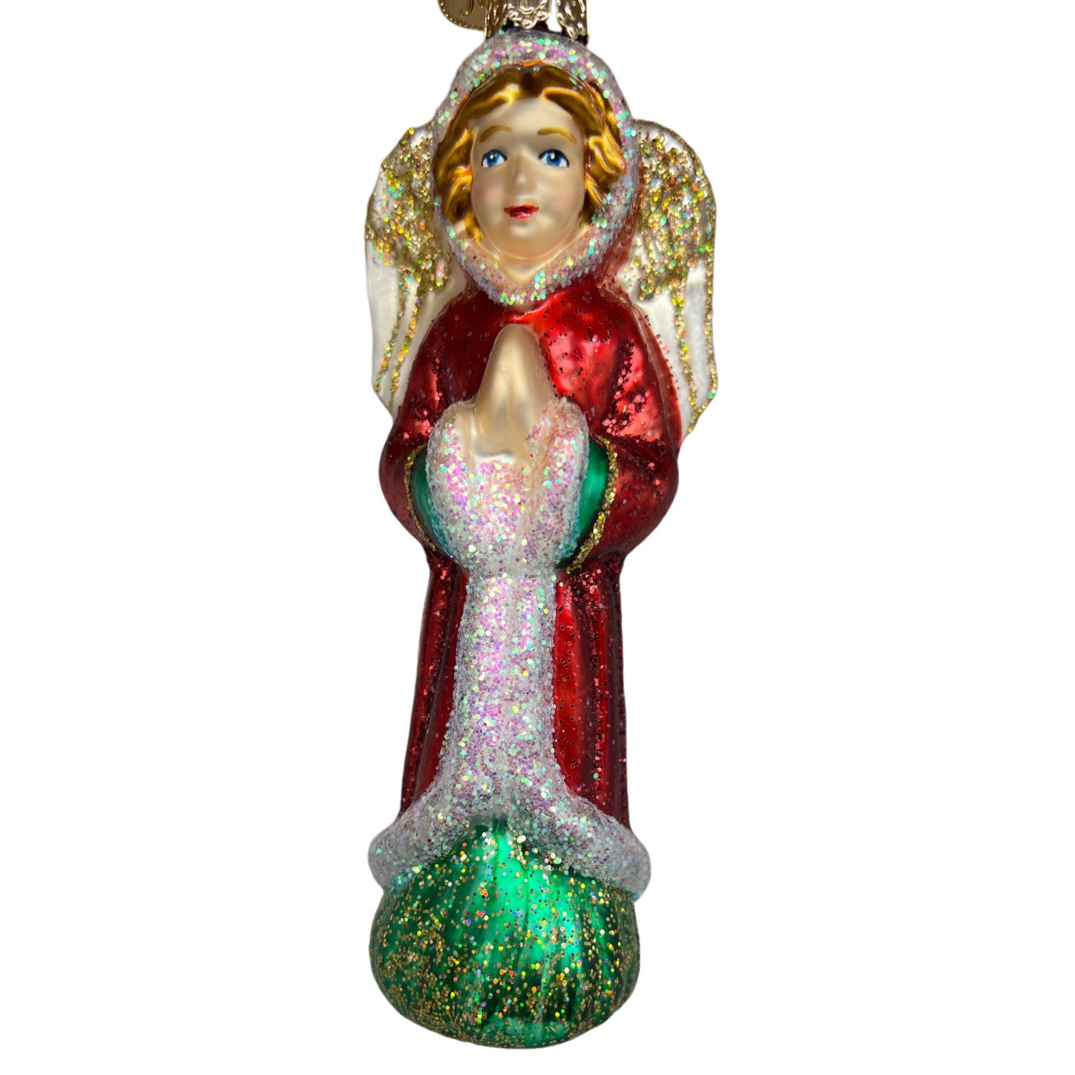 Angel With Cloak Glass Ornament | Country Christmas Loft – The Country ...