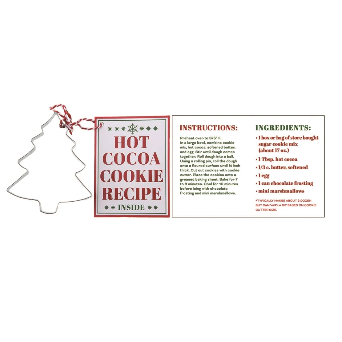 Metal Cookie Cutter with Recipe - Tree – The Country Christmas Loft