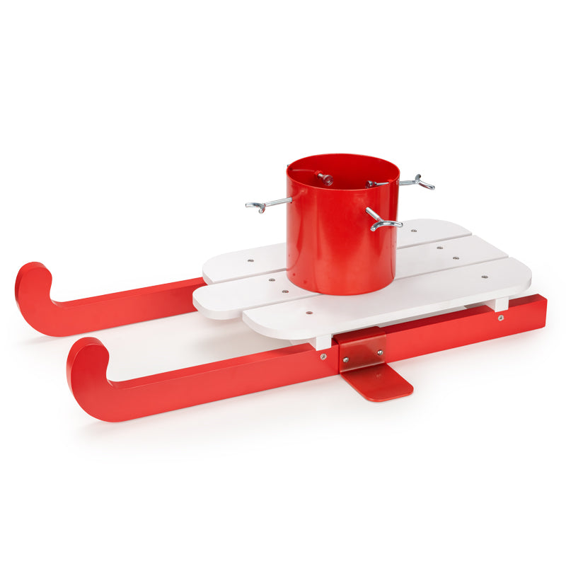 Wooden Runner Sled Tree Stand - Red – The Country Christmas Loft