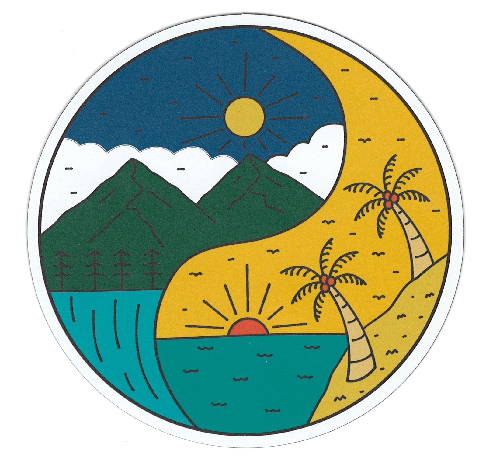 Large Flex Magnet - Yin Yang - Mountains and Beach – The Country ...