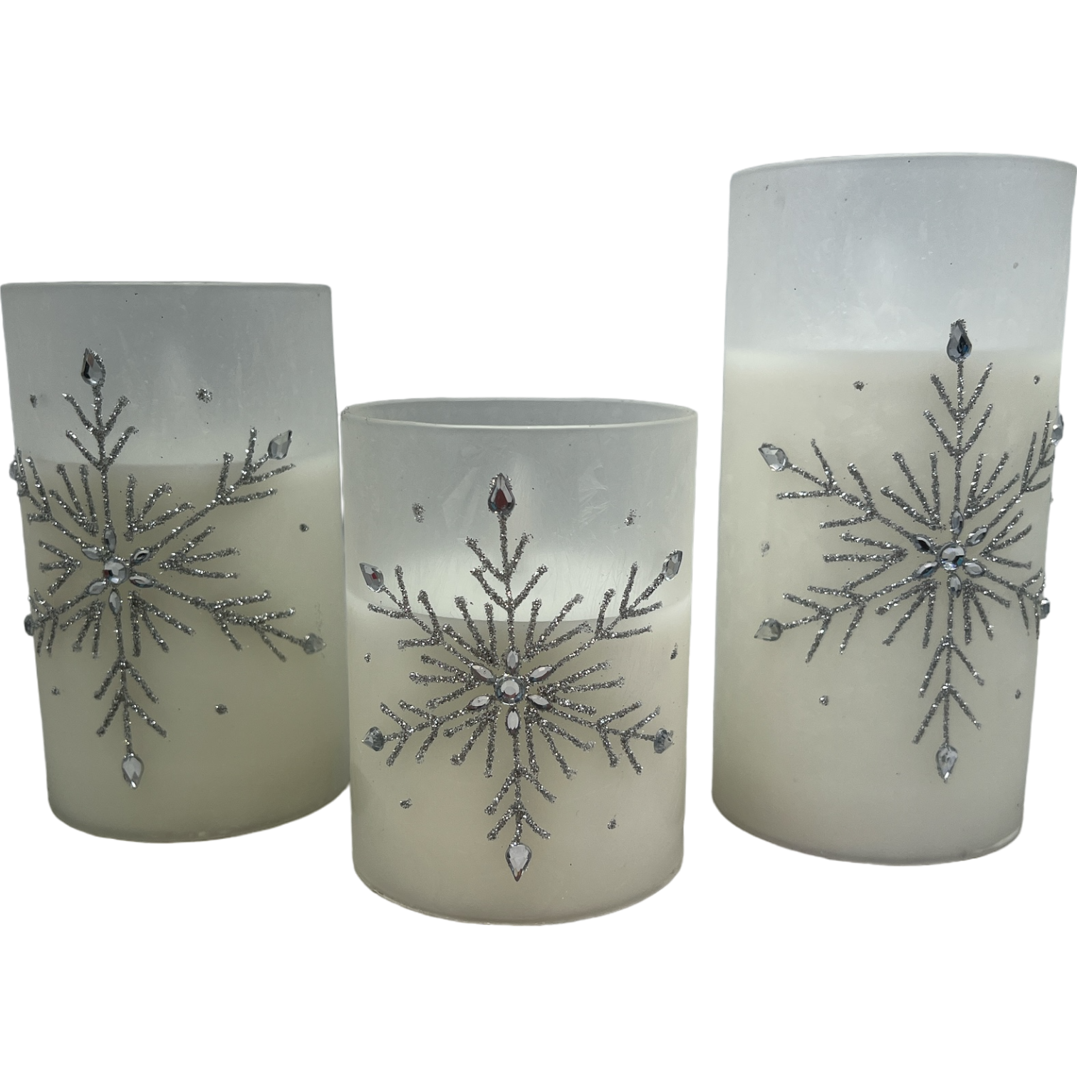 B/O Lighted Glass Holiday Luminaries with LED Set of 3 Candles – The ...