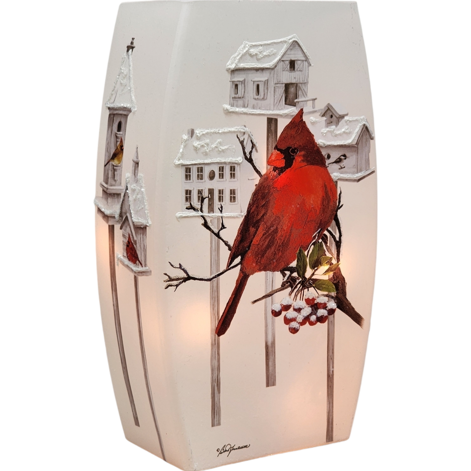 Cardinal Birdhouses Prelit Glass Vase - 1 Cardinal – The Country ...