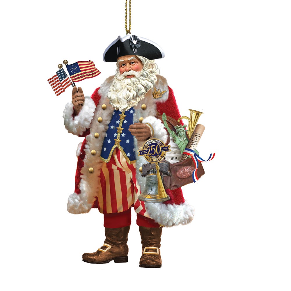 250th Anniversary 1776 American Santa Ornament – The Country Christmas Loft