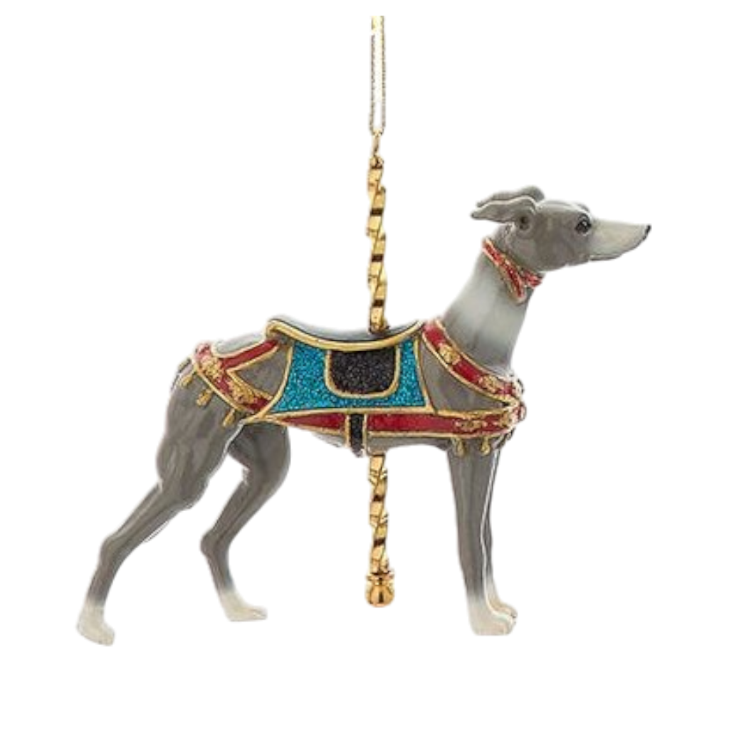 Resin Carousel Ornament - Greyhound – The Country Christmas Loft