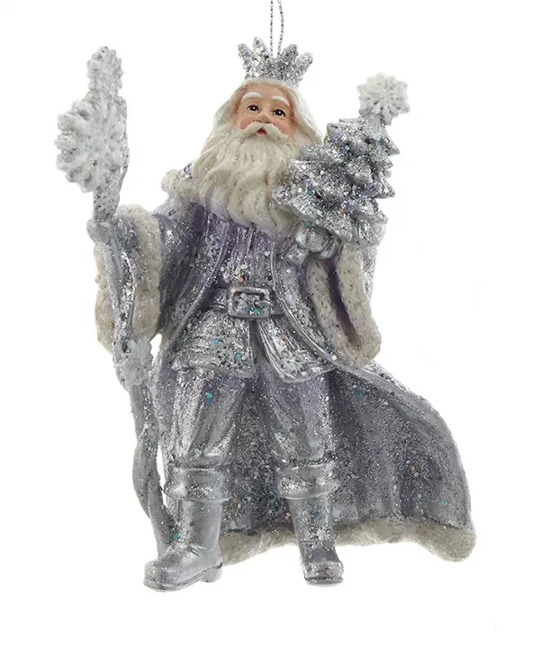 Lavender Blue and Silver Santa Carrying Tree – The Country Christmas Loft