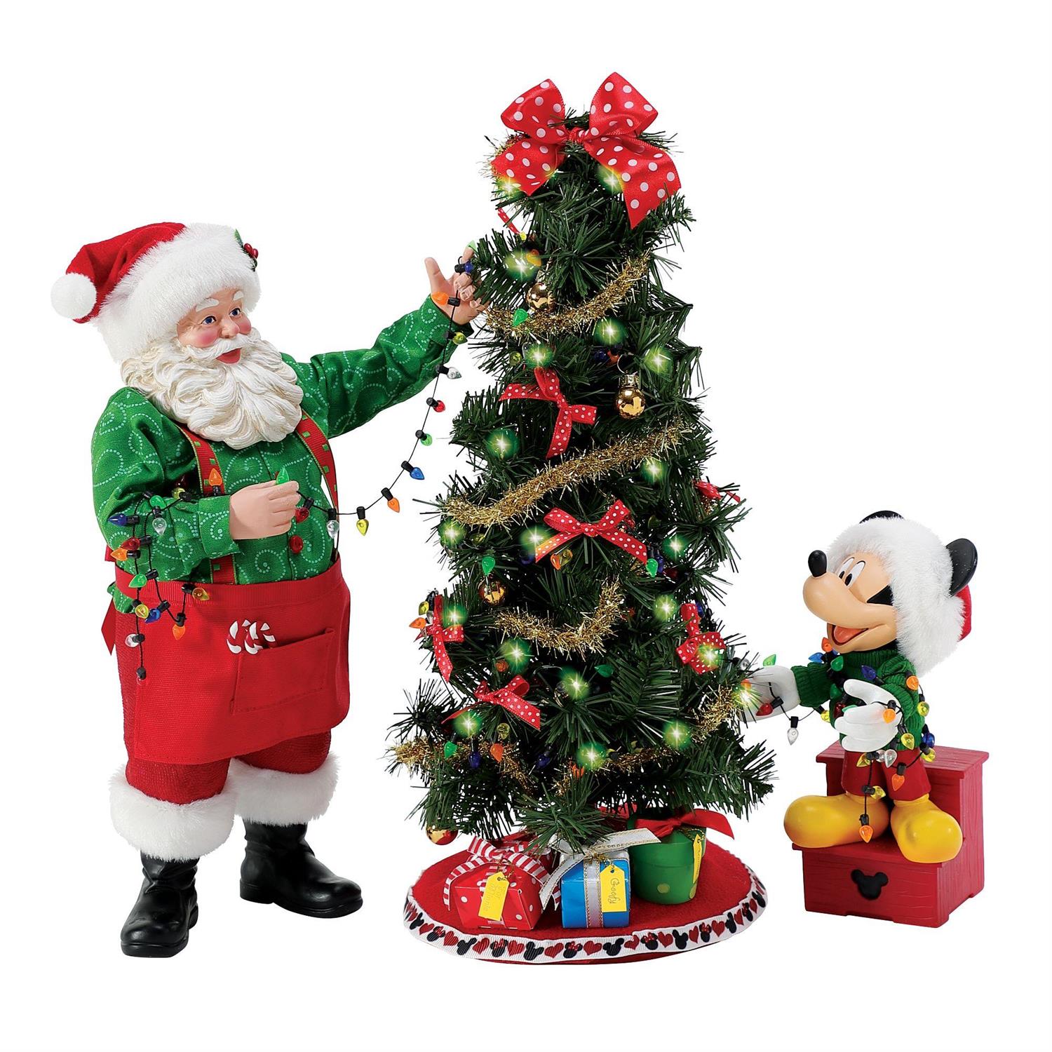 Teamwork - Santa and Mickey Decorate the Tree – The Country Christmas Loft