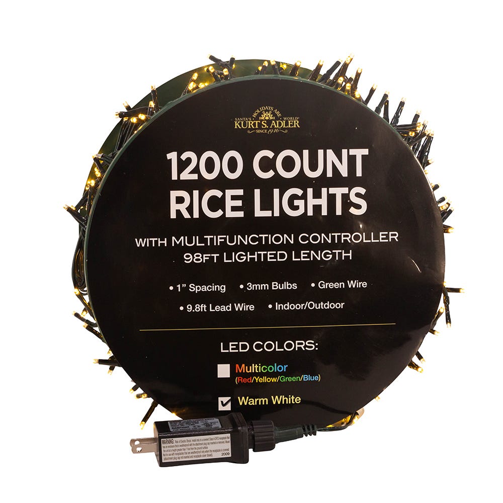 1200-Light Warm White LED Rice Light Set – The Country Christmas Loft