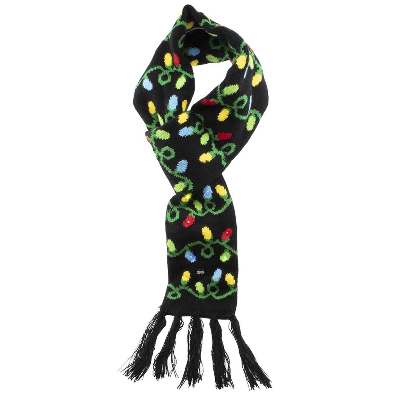 Battery-Operated LED Christmas Knit Scarf - Black – The Country ...