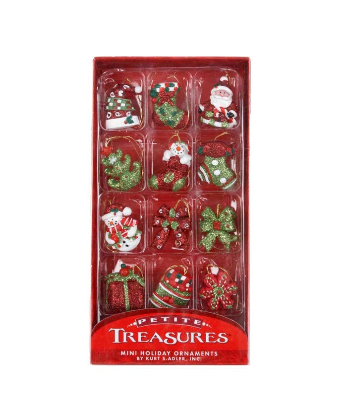 Petite Treasures Miniature Peppermint Ornaments, 12-Piece Box Set – The ...