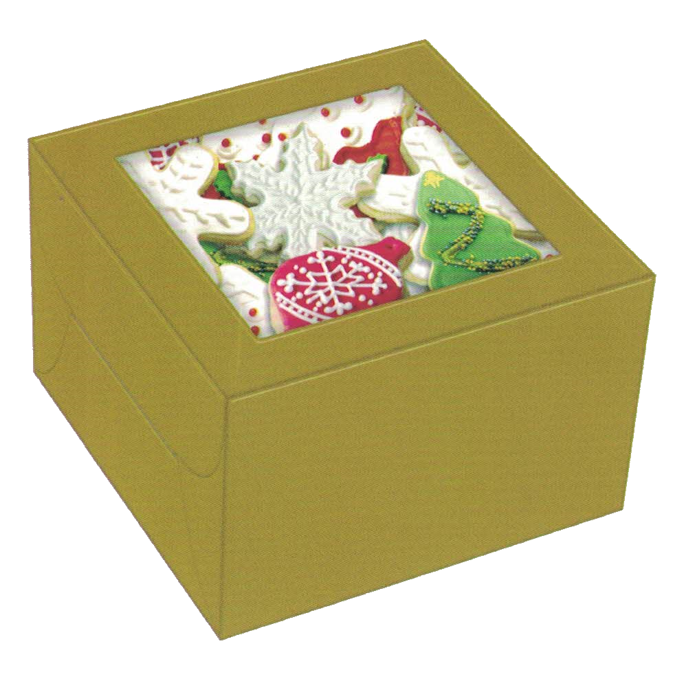 Square Cookie Box Gold – The Country Christmas Loft