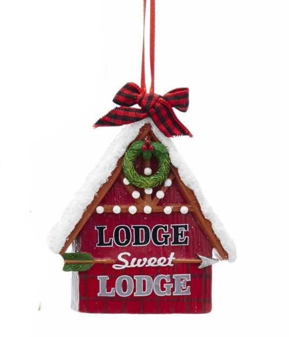Rustic Sign Ornament - Lodge Sweet Lodge – The Country Christmas Loft