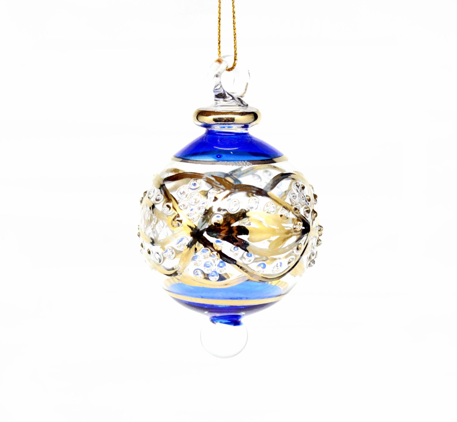 Floral Etched Stipple Ball - Blue – The Country Christmas Loft