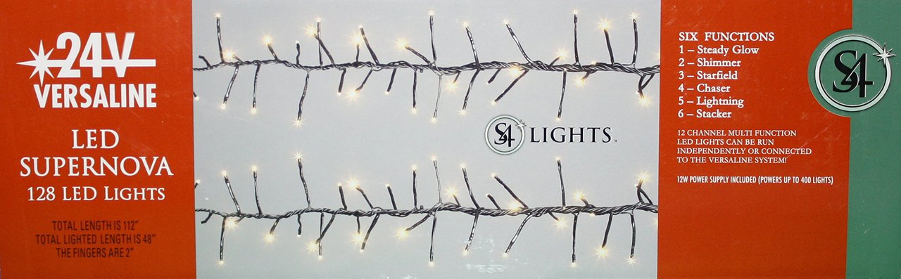 12 Channel Led Supernova Versaline String Lights 128 Light - Black wir ...