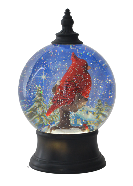 LED Light Up Rotating Shimmer Cardinal Globe – The Country Christmas Loft